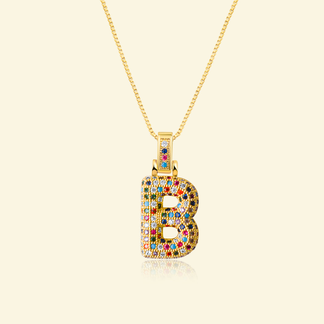 Gold Bubble Letter Necklace – / SELF PROMOTION STUDIOS